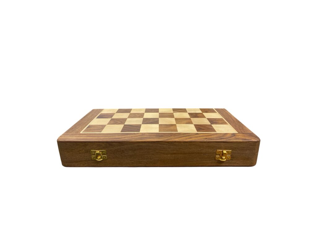 16” Folding Chess Board And Storage Box For Chess Pieces Upto 4”